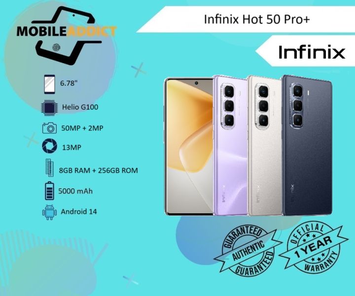 Infinix Hot 50 Pro+ NTC, 1 year official warranty | Lazada PH