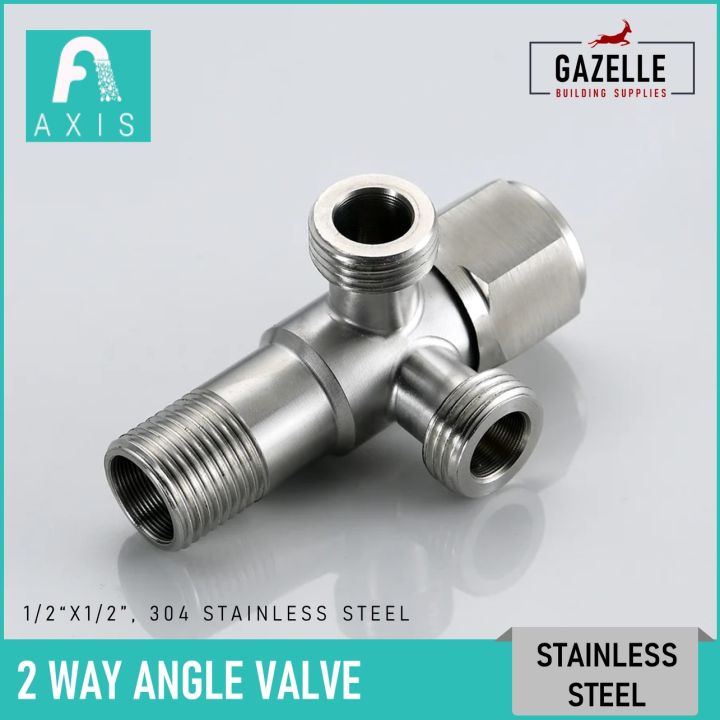 Axis Angle Valve 2 Way M1/2" x M1/2" Stainless Steel / Matte Black ...