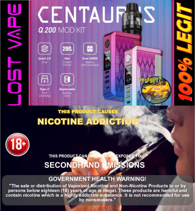 Lost Vape Centaurus Q200 Box Mod Kit with UB Max Pod Tank | Lazada PH