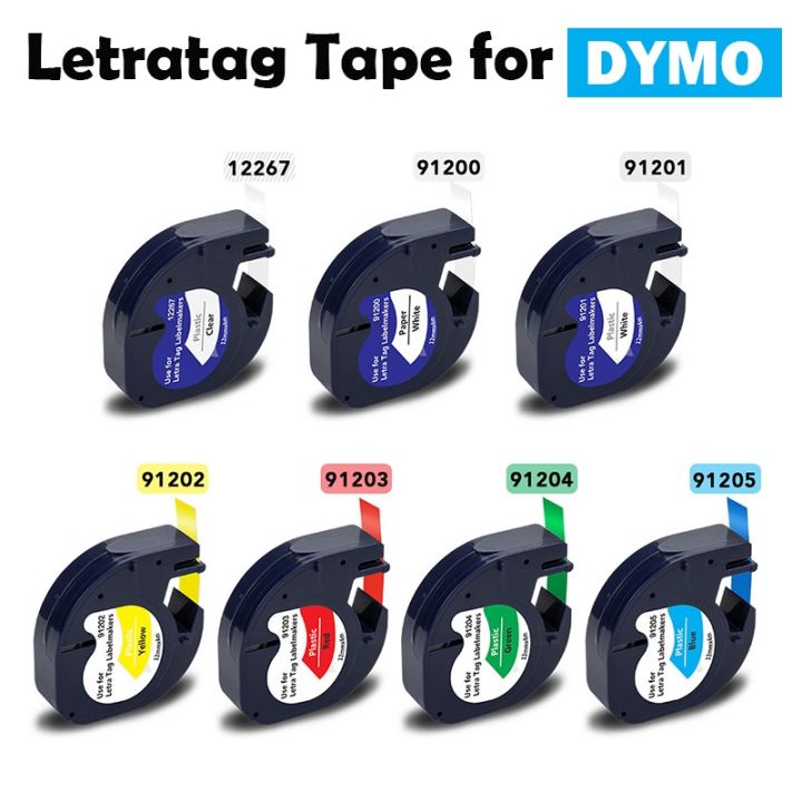 12mm Compatible Letra Tag Label Tape DYMO Letratag Paper or Plastic ...