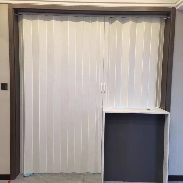 Sliding door PVC folding door indoor household partition rail door ...