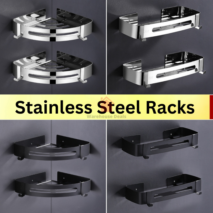 Stainless Steel Corner Rack Basket Rack Toilet Bathroom Rack Shelf ...