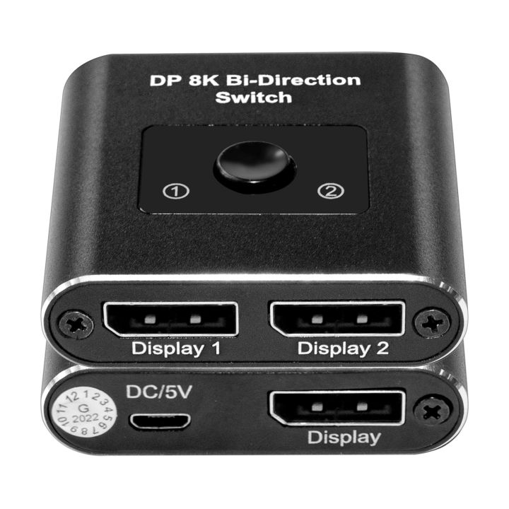Displayport Splitter for Dual Monitors,8K Displayport Switch 2 in 1 Out ...
