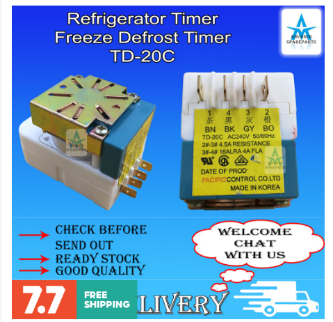 Refrigerator Timer Samsung TD-20C Pacific Control Refrigeration Defrost ...