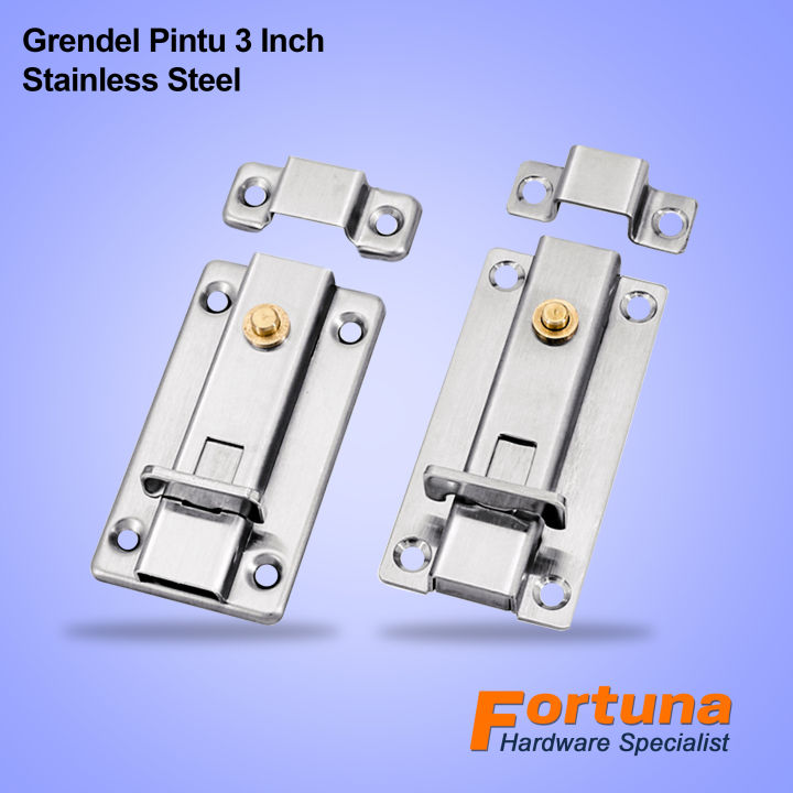 Slot Pintu Pencet Otomatis 3 Inci Stainless l Grendel Slot Kunci Pintu ...