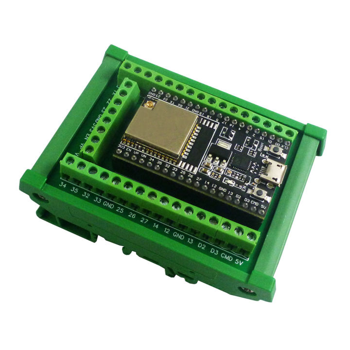 【free Returns】 Din Mount Screw Terminal Block Adapter Board For Esp32s Esp Wroom 32 Devkitc