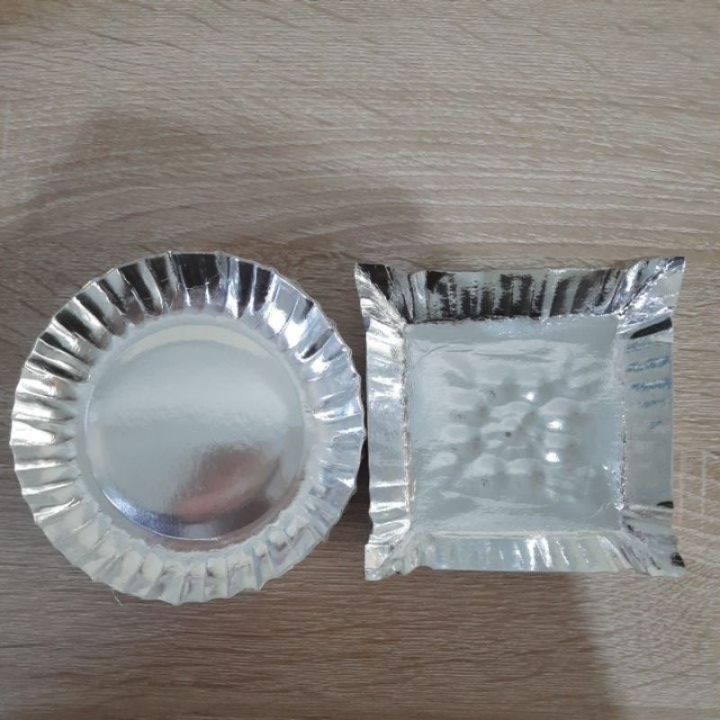 piring kue kertas isi 30 lembar ulang tahun silver dan emas alas lepek ...