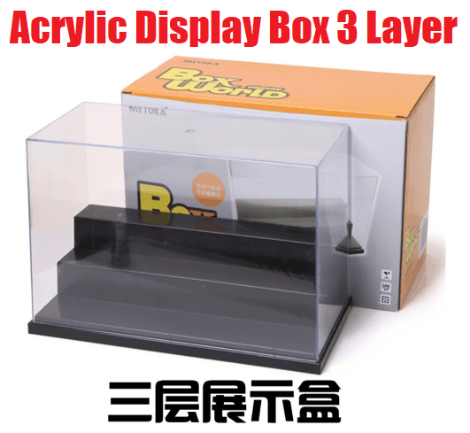 Acrylic Display Case Box 3 Step 26x13x17cm 3 Layer Dustproof For Action ...