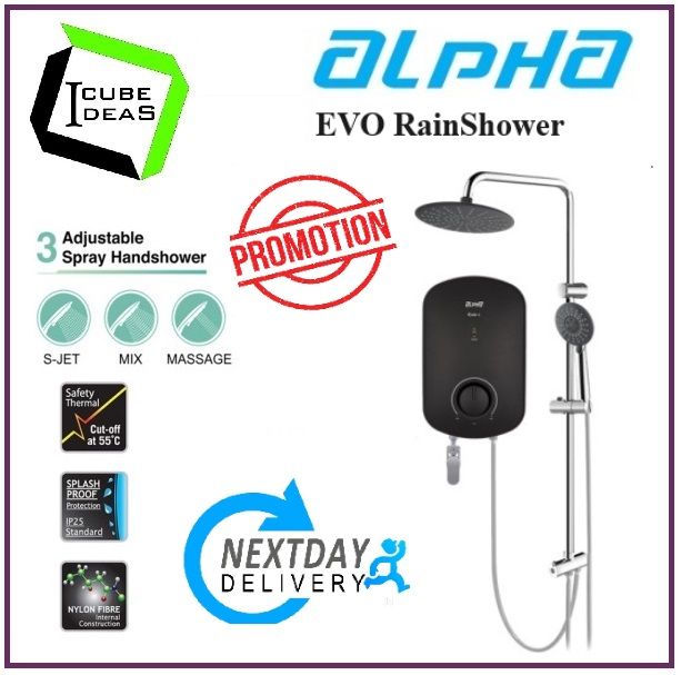 ALPHA - EVO RainShower Instant Water Heater (NON Pump) | Local singapore warranty | Express Free ...