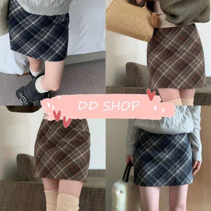 DD SHOP'พร้อมส่ง' T805 กระโปรงไหมพรม ลายสต๊อก สไตล์เกาหลี | Lazada.co.th