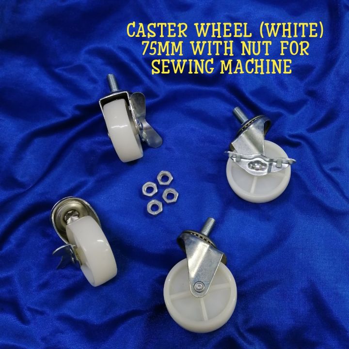 CASTER WHEEL 75MM WITH NUT (WHITE) FOR SEWING MACHINE STAND | Lazada PH