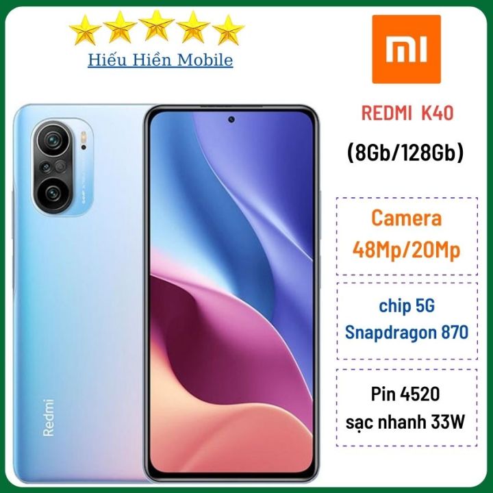 Điện thoại Xiaomi Redmi K40 5G (8/128), Chip Snapdragon 870 mạnh mẽ, pin 4520mAh, sạc nhanh 33W ...