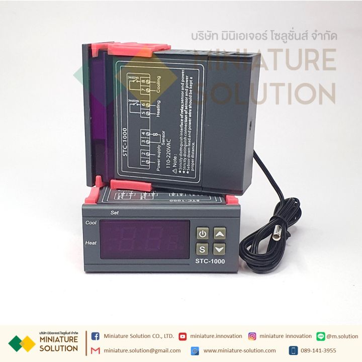 STC-1000 อุปกรณ์ควบคุมอุณหภูมิ เทอร์โมสตัทควบคุมอุณหภูมิดิจิทัล 12V 24V ...
