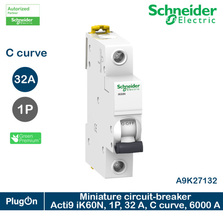A9K27132 - Schneider Electric Miniature circuit-breaker, Acti9 iK60N, 1P, 32 A, C curve, 6000 A ...