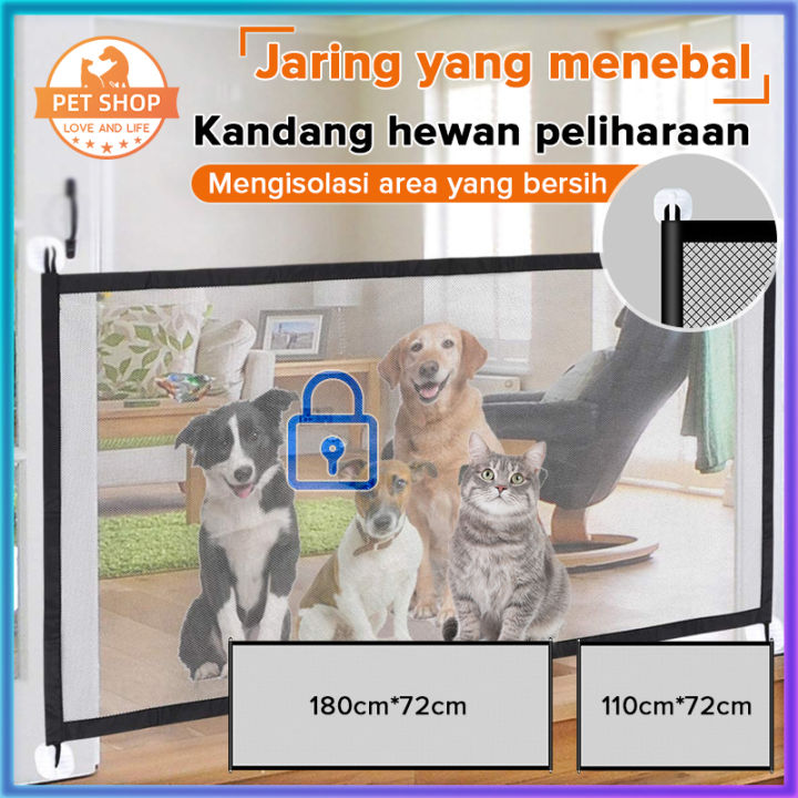 180CM Magic Gate Pintu Jaring Penghalang Pagar Kandang Kucing Anjing ...