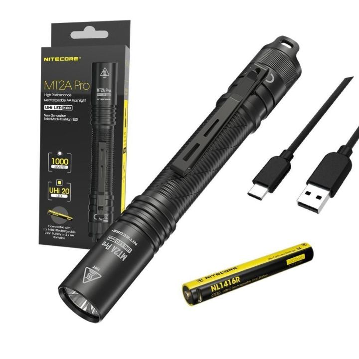 Nitecore MT2A PRO Flashlight Rechargeable AA UHi 20 LED 1,000 Lumens Flashlight | Lazada Singapore