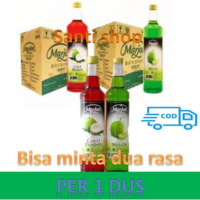 sirup marjan boudoin per 1 dus isi 12 botol kaca / 460 ml 2 rasa ...