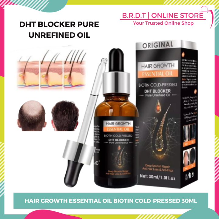 Hair Growth Essential Oil Biotin Cold-Pressed DHT Blocker Anti-Hair ...
