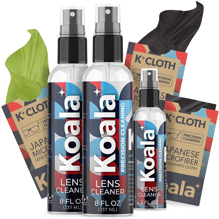 Koala Eyeglass Lens Cleaner Spray Kit | American Made | 18 Ounces + 3 ...