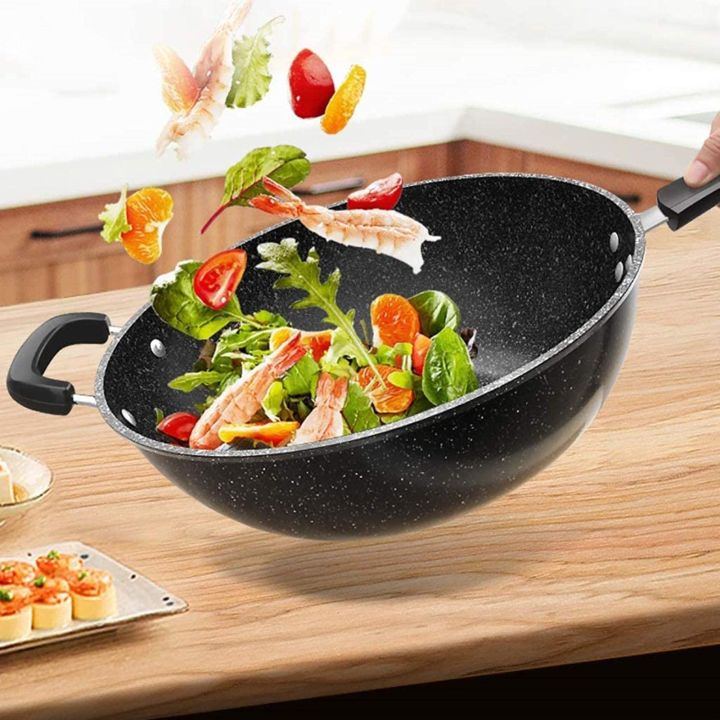 BUTTERFLY.PHC Modern Non-Stick wok Traditional Chinese Cooking Wok Easy ...
