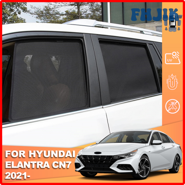 FHJIK For Hyundai Elantra 2021 2022 2023 2024 Avante CN7 Car Sunshade Rear Side Baby Window Sun ...