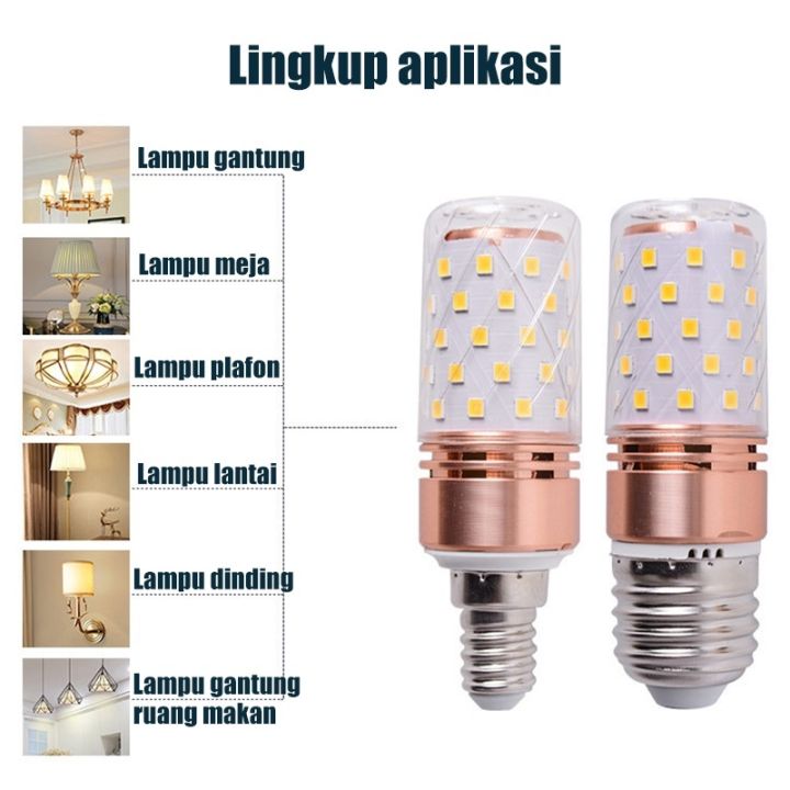 Lampu Led Bohlam 12W 16W Jagung 3 warna Putih kuning Natural Biru Ungu E27 E14 220V Hias Candle ...