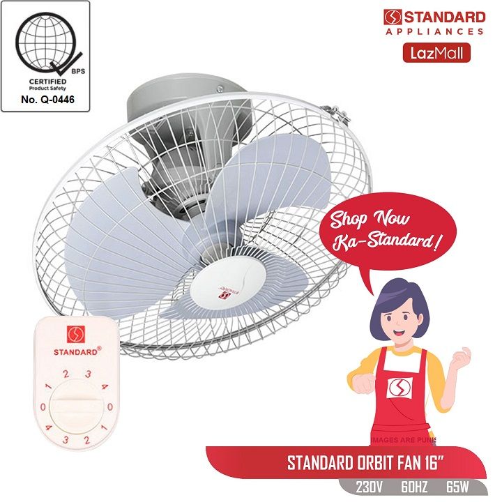 Standard Orbit Fan SOF-16E Ceiling Electric Fan 16" Plastic Blade (4 ...