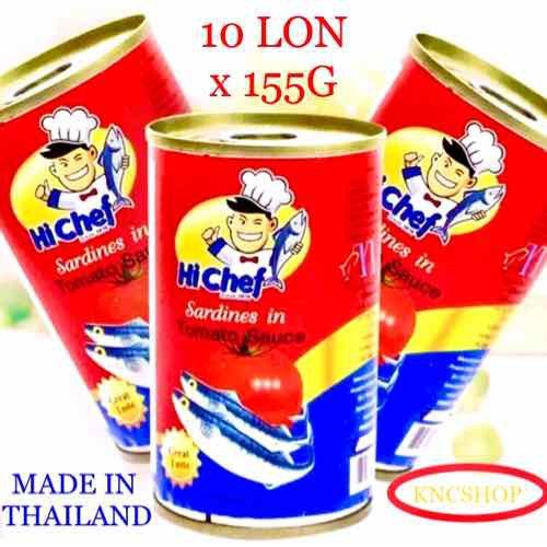 Lốc 10 Lon Cá Mòi Hi Chef Thái Lan, Cá Hộp Sốt Cà Chua, Cá Hộp Nắp Giật ...