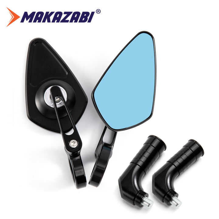 Motorcycle Cnc Aluminum Rear View Rearview Mirrors Side White Mirror
