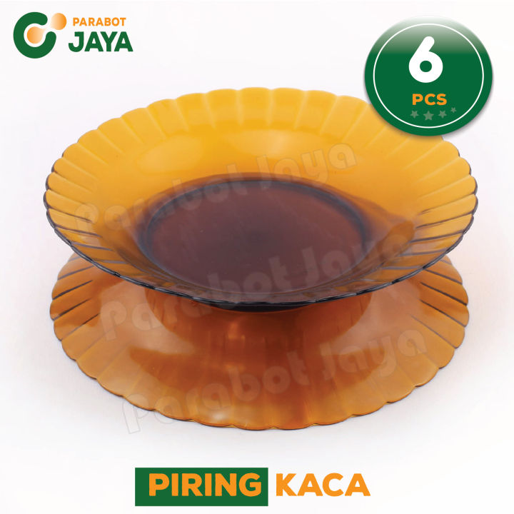 PARABOT JAYA - SET 6 PCS - PIRING KACA BBC - Piring Cantik - Piring ...