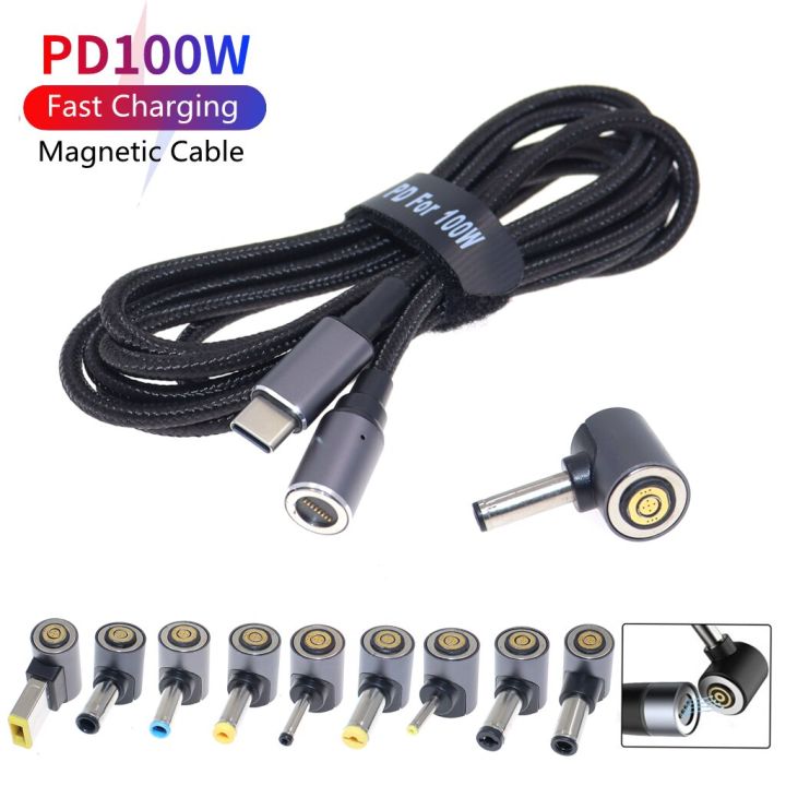 100W Magnetic Cable USB Type C to DC Power Cable For Len-ovo Think-Pad ...