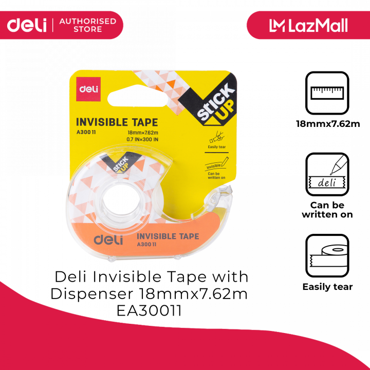 Deli Invisible Tape with Dispenser 18mmx7.62m EA30011 [7526A30011 ...