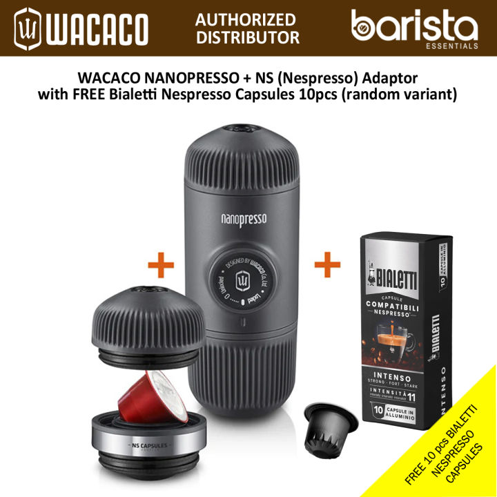 Wacaco Nanopresso Portable Espresso Maker with NS Nespresso Adaptor ...