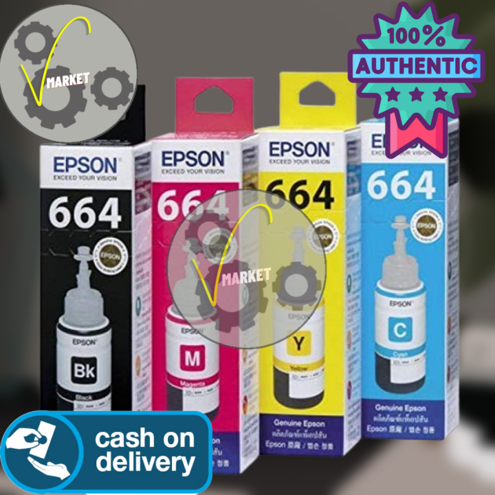 ORIGINAL Full Set Epson 664 Black and Color setBlack Bottle Refill ...