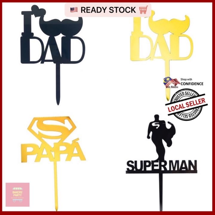 Father Daddy Superman Birthday Cake Topper Cake Decoration Superdaddy ...