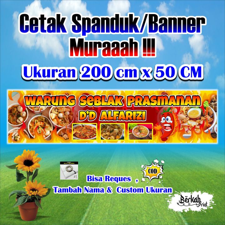 Spanduk Banner Warung Seblak Prasmanan Ukuran 2 meter x 50 cm | Lazada ...