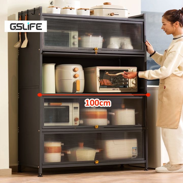 Gslife Kệ Tủ Nhà Bếp 80&100cm Thép Carbon+Sơn Bóng-Kệ Để Đồ Kệ Vi Sóng ...
