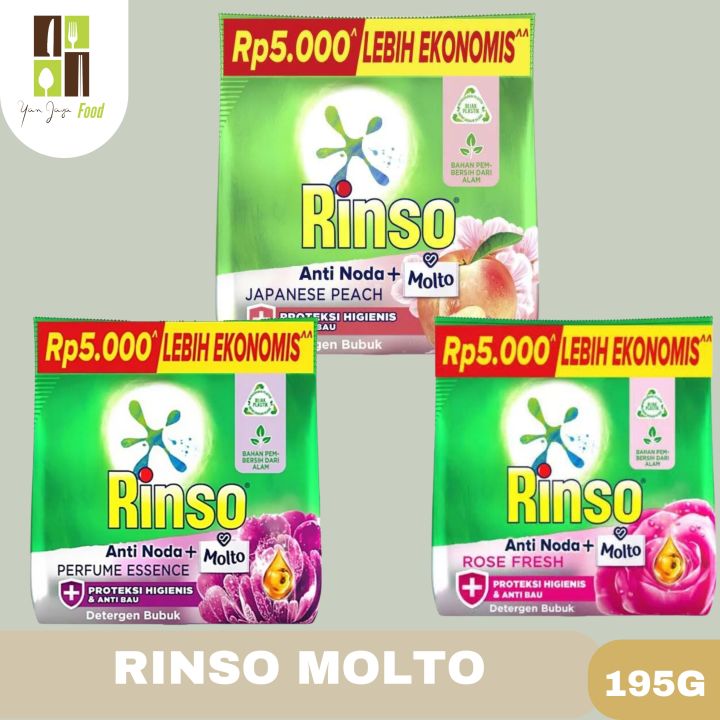 Rinso Molto Anti Noda Detergen Bubuk Japanese Peach / Perfume Essence ...
