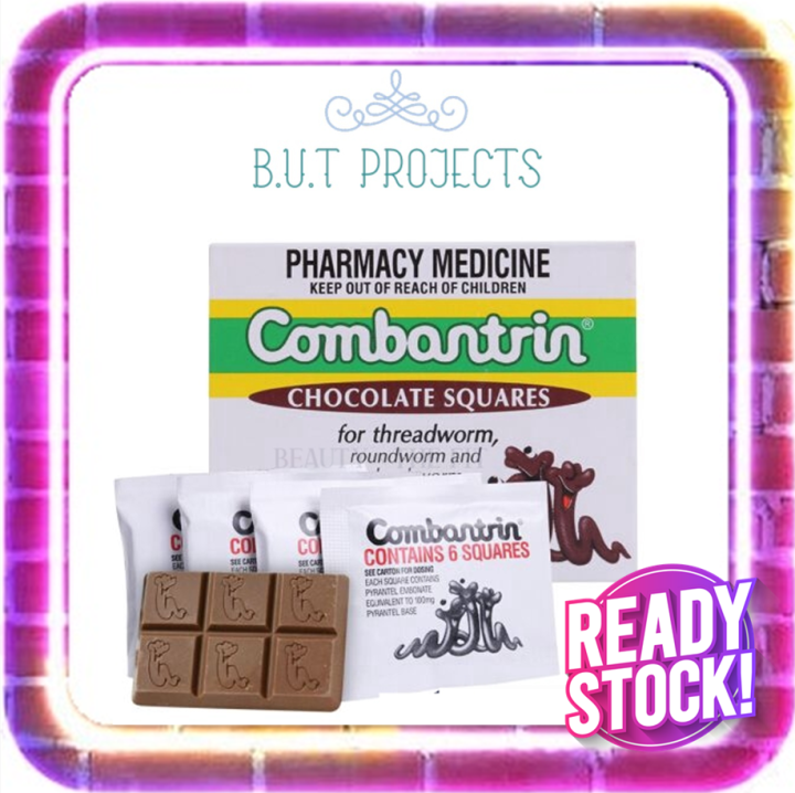 [100% IMPORT Date: 04/2027] Combantrin 小孩打虫巧克力 24 Pyrantel Chocolate ...