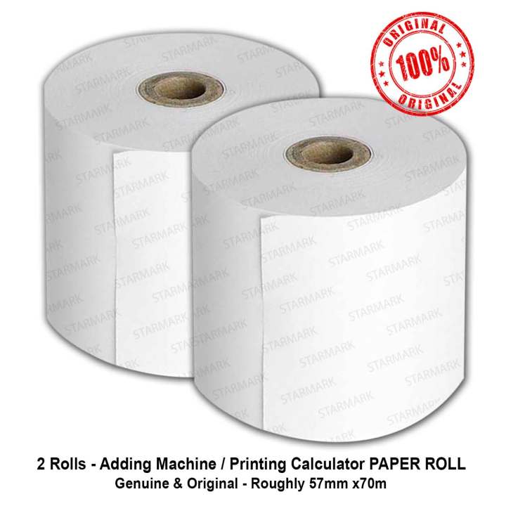 Adding Machine Paper Roll 57mm x 70m - Printing Calculator Papers Rolls ...
