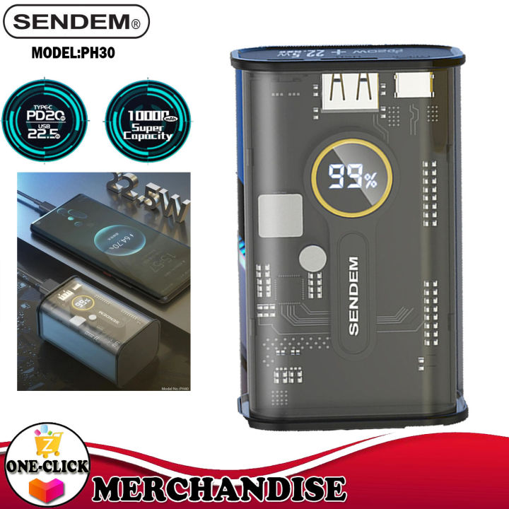 Sendem PH30 10,000MAH Fully Compatible Transparent Mobile Power Supply ...