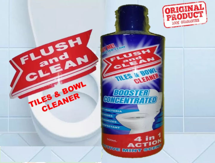 FLUSH AND CLEAN CONCENTRATED TILES & BOWL TOILET CLEANER (500ml ...
