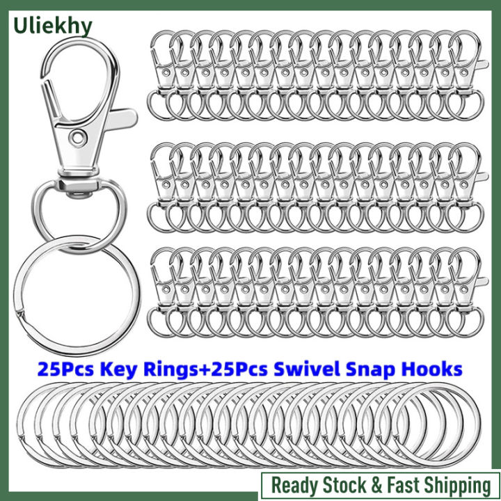 Uliekhy 50pcs Key Chain Hooks With Key Ring Key Chain Clip Hooks For ...