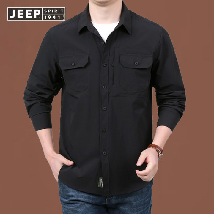 JEEP SPIRIT 1941 ESTD Shirt Long-sleeved Autumn Loose Casual All-match ...