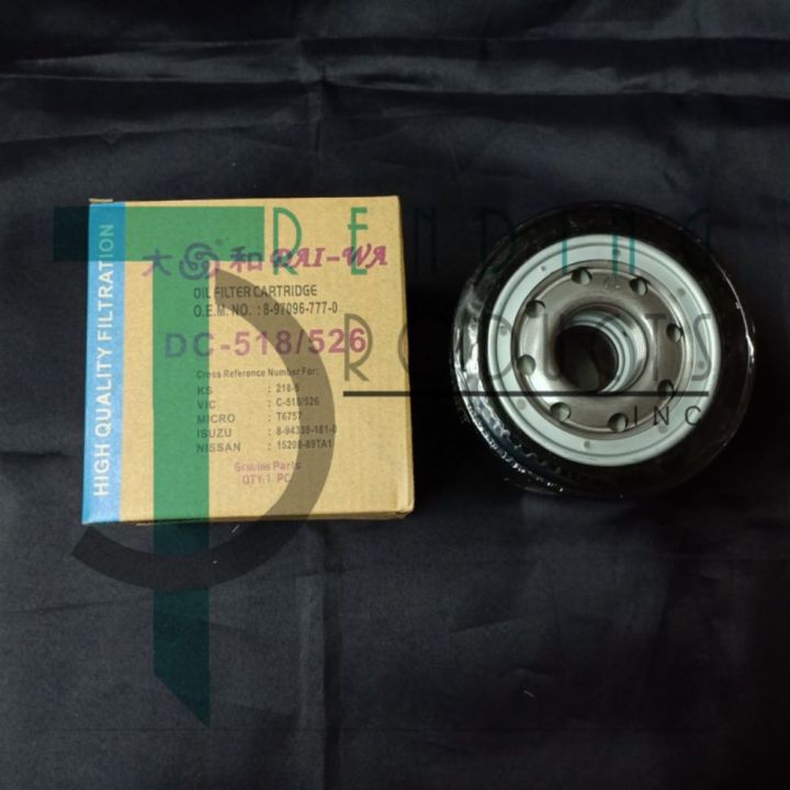 Daiwa Oil Filter DC 518/ 526, for ISUZU Elf 4HE1, 4HF1, 4HJ1, 4HG1 ...