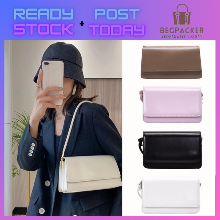 BEGPACKER Shoulder Bag Simple Solid Color Women Handbag Beg PU Leather ...