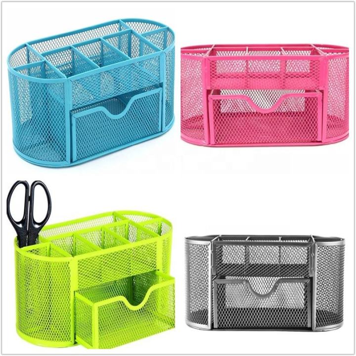 Office Supplies Metal Mesh Table Desktop Desk Storage Organizer with ...