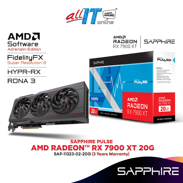 Sapphire PULSE AMD Radeon™ RX 7900 XT Gaming OC 20GB GDDR6 Graphics Card | 11323-02-20G | Lazada