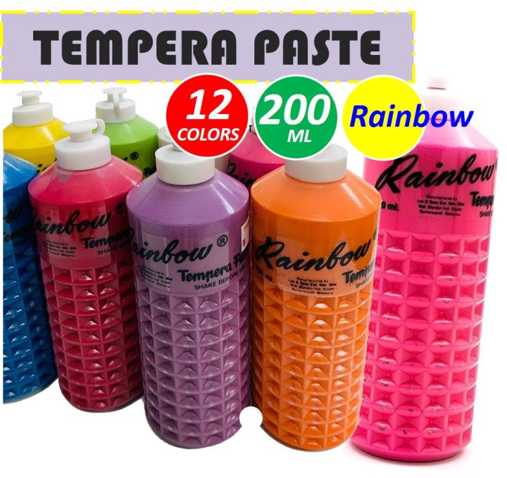 Nikki Rainbow Tempera Paste 200ml Watercolor Poster Color Paint ...