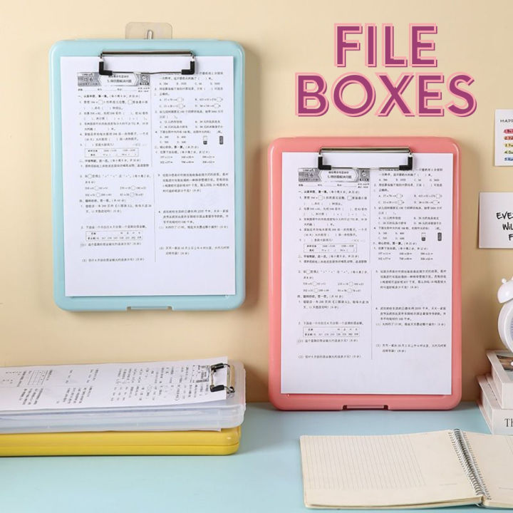 2 in 1 Clip Open Plastic File Clipboard Folder Office Student Document ...